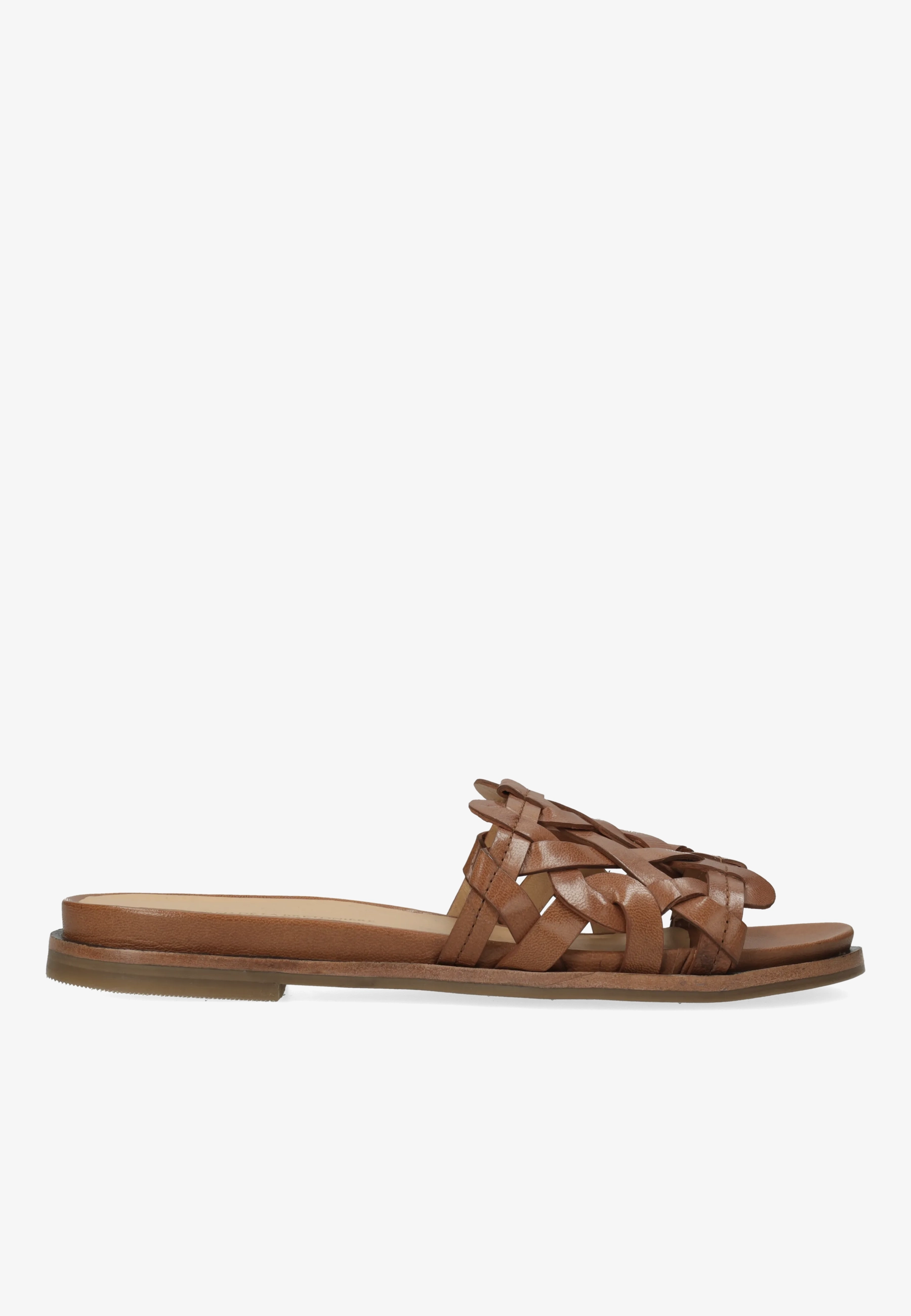 Fred de la Bretoniere Dames | Tan gevlochten slippers